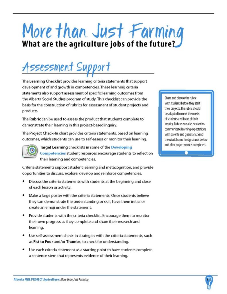 More Than Farming Assessment Support Preview - Alberta Milk